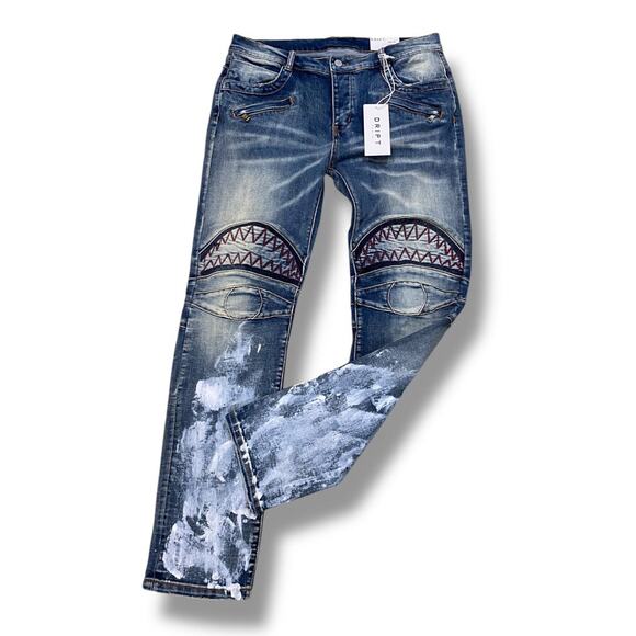 Dript | Jeans | Size 36 Dript Denim New Shark Paint Splatter Mens Jeans ...